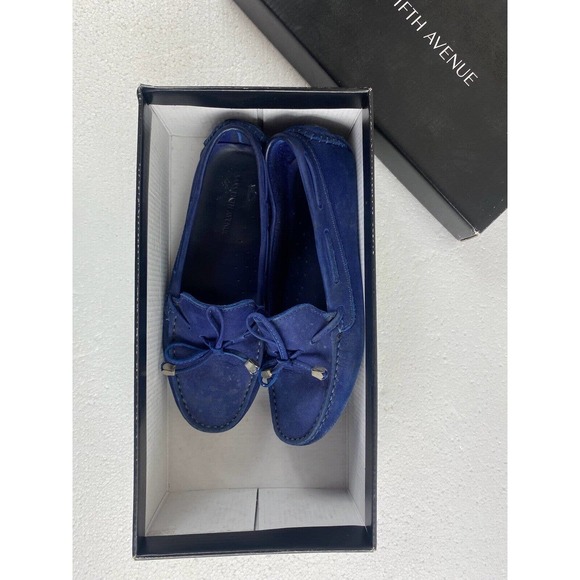 Saks Fifth Avenue | Shoes | Saks Fifth Avenue Blue Loafers Suede Nubuck ...